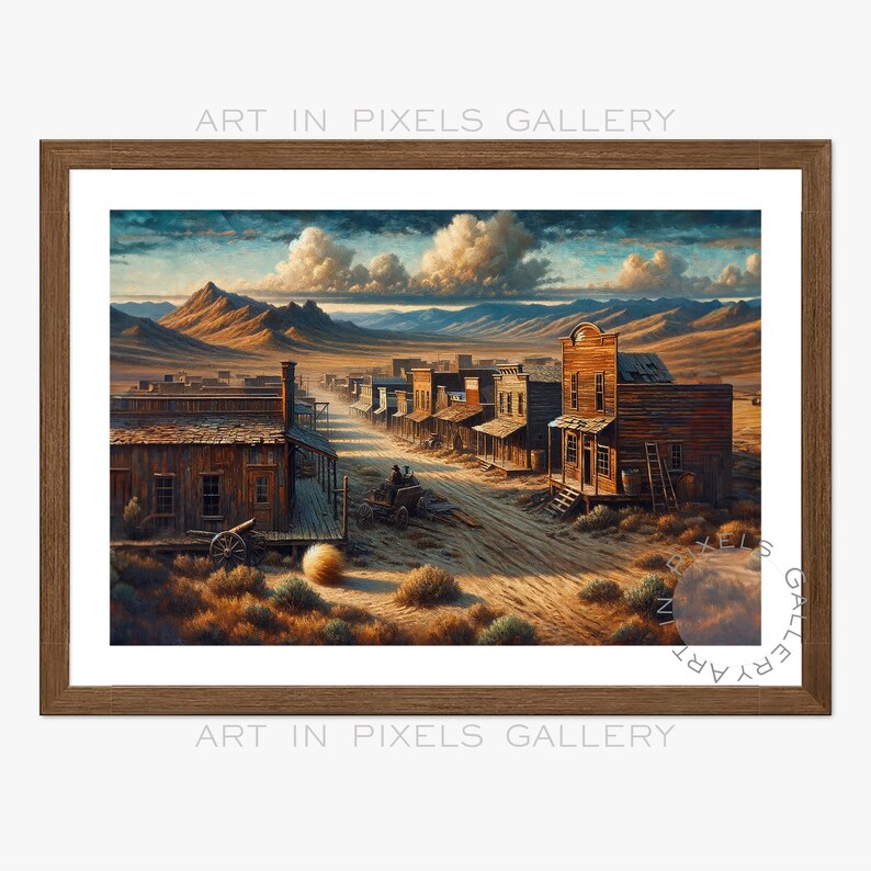 Ghost Town Digital Print, Vintage Wild West Landscape, Printable Old ...