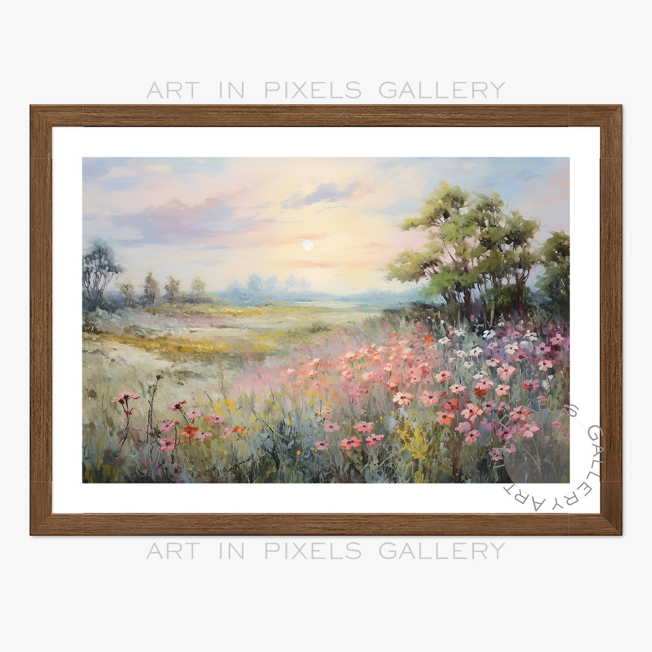 Dawn's Whisper Impressionist Meadow -spring Wildflower Art, Vintage Oil ...