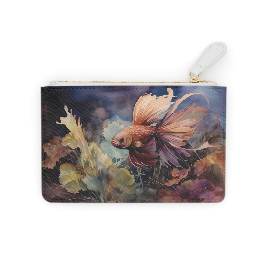 Betta Fish Mini Clutch Bag Aquarium Lover Gift Cruelty-free Leather ...