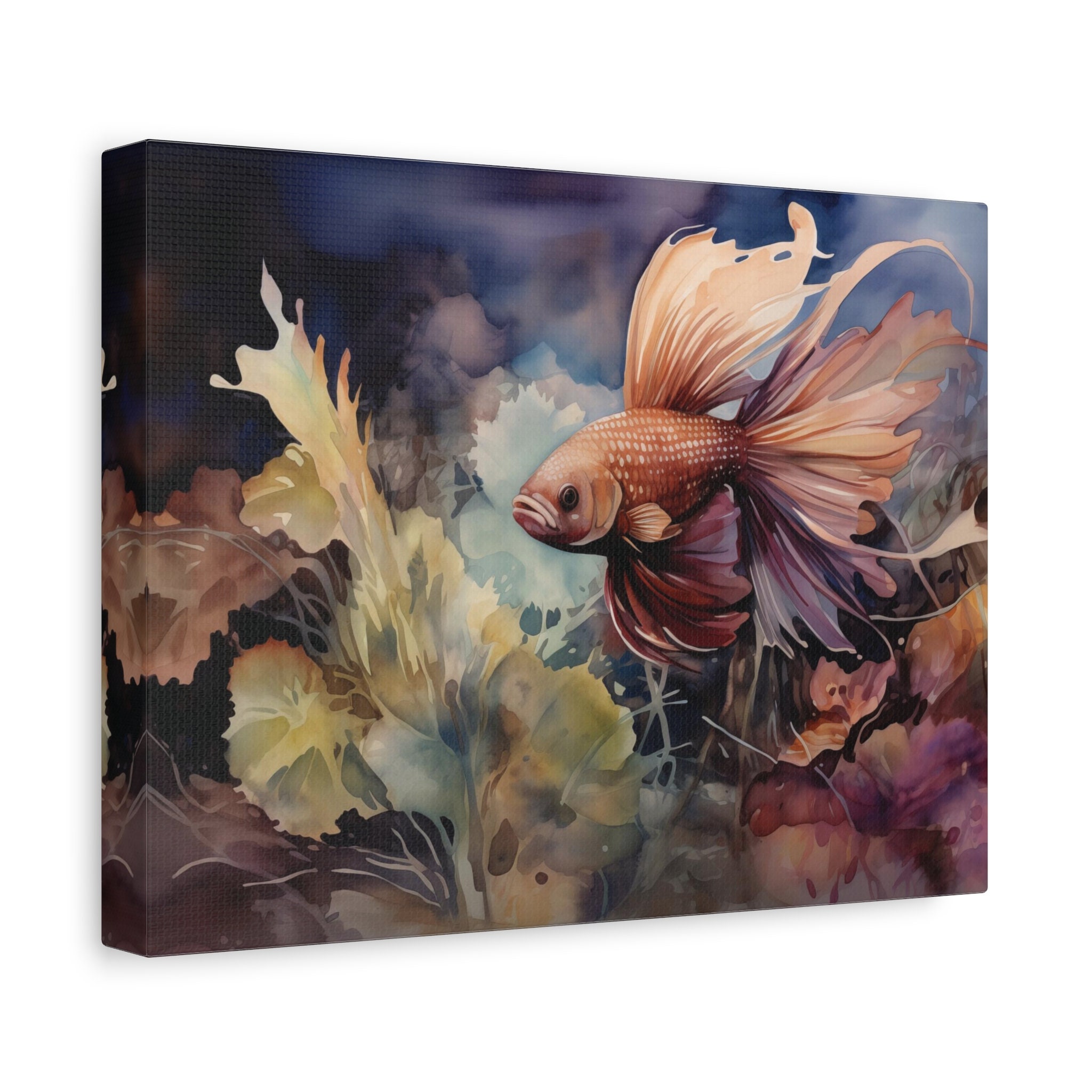 Betta Painting Betta Fish Watercolor Canvas Print of Fish Aquarium ...