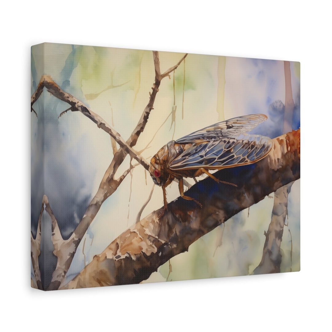 Cicada Watercolor Painting Canvas Print of Cicada Painting Cicada Art ...