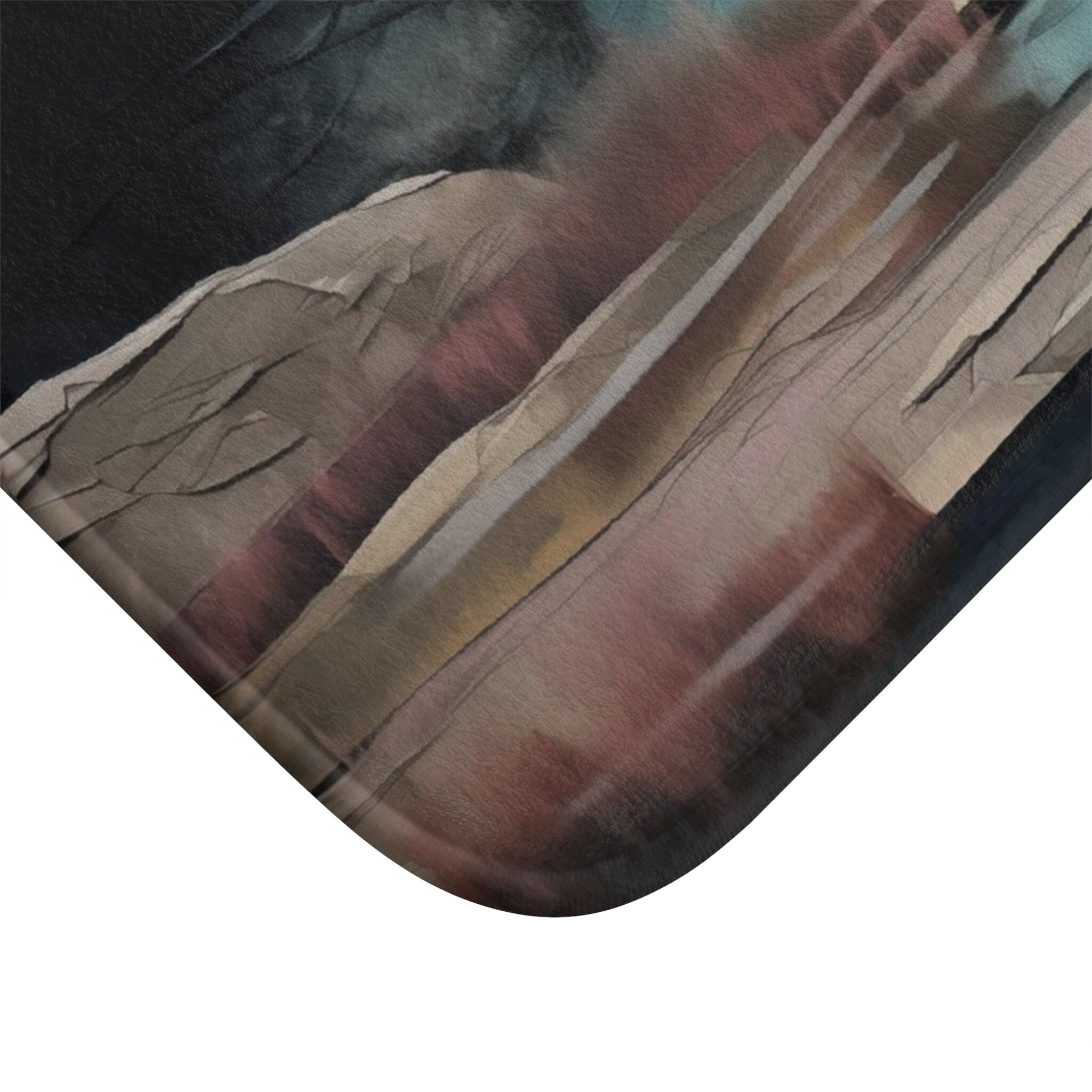 Watercolor River Bath Mat Mountain River Bath Mat Landscape Painting ...