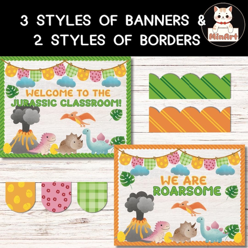 Back to School Bulletin Board Dinomite Jurassic Theme Door Decorations ...