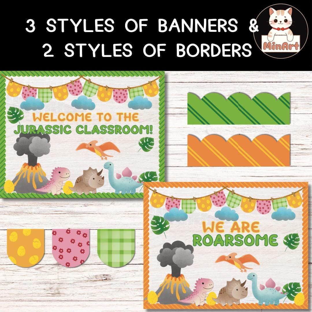 Back to School Bulletin Board Dinomite Jurassic Theme Door Decorations ...