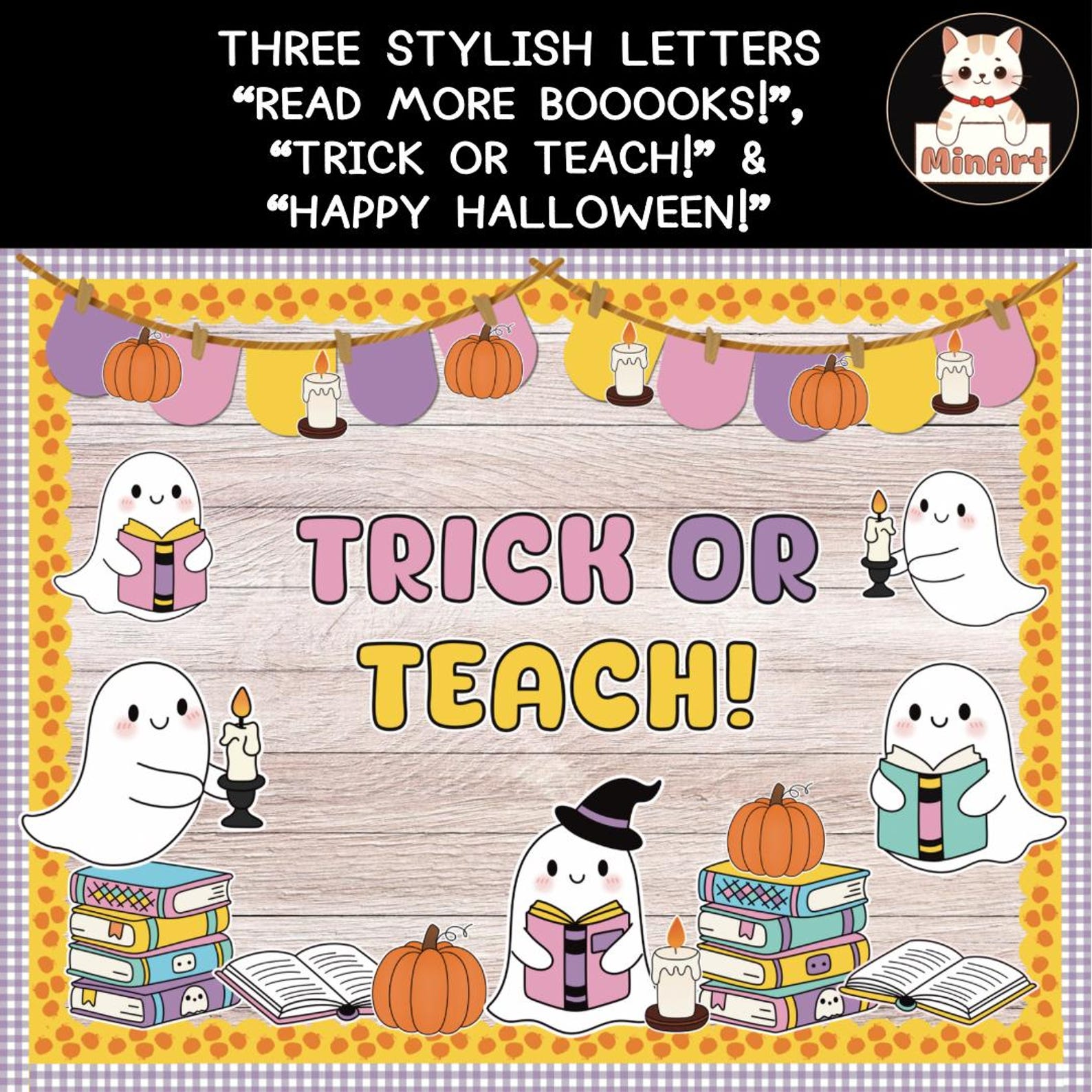 Halloween Bulletin Board Kit, Halloween Editable Door Decorations ...