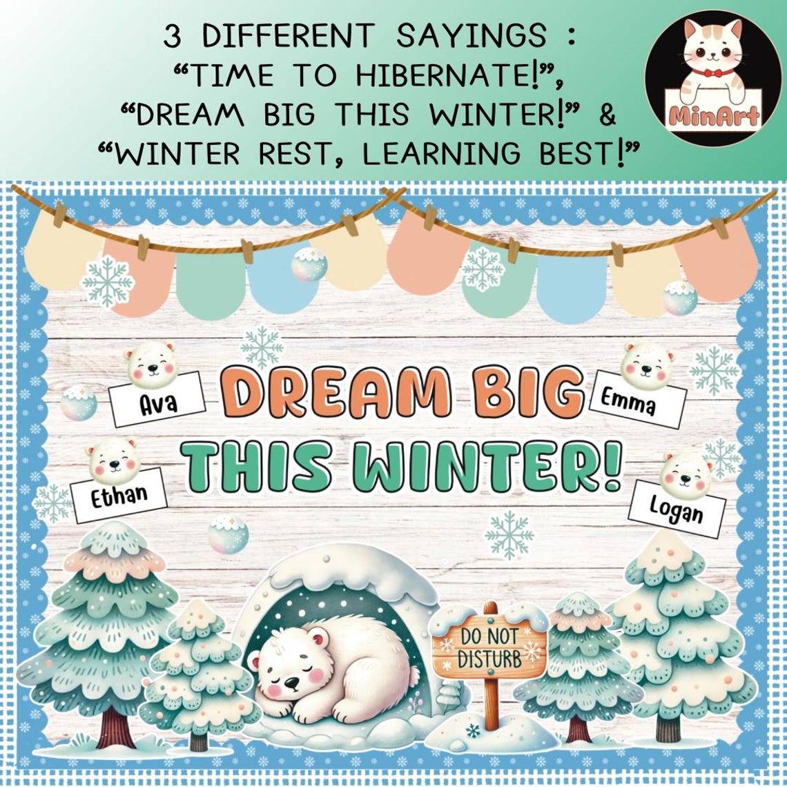Winter Bulletin Board Kit, Winter Door Decorations, Winter Classroom ...