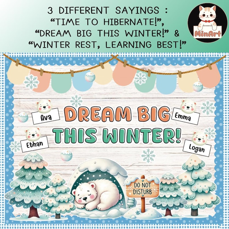 Winter Bulletin Board Kit, Winter Door Decorations, Winter Classroom ...