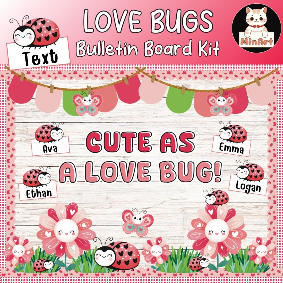Valentines Day Bulletin Board Kit, Valentines Day Door Decorations ...