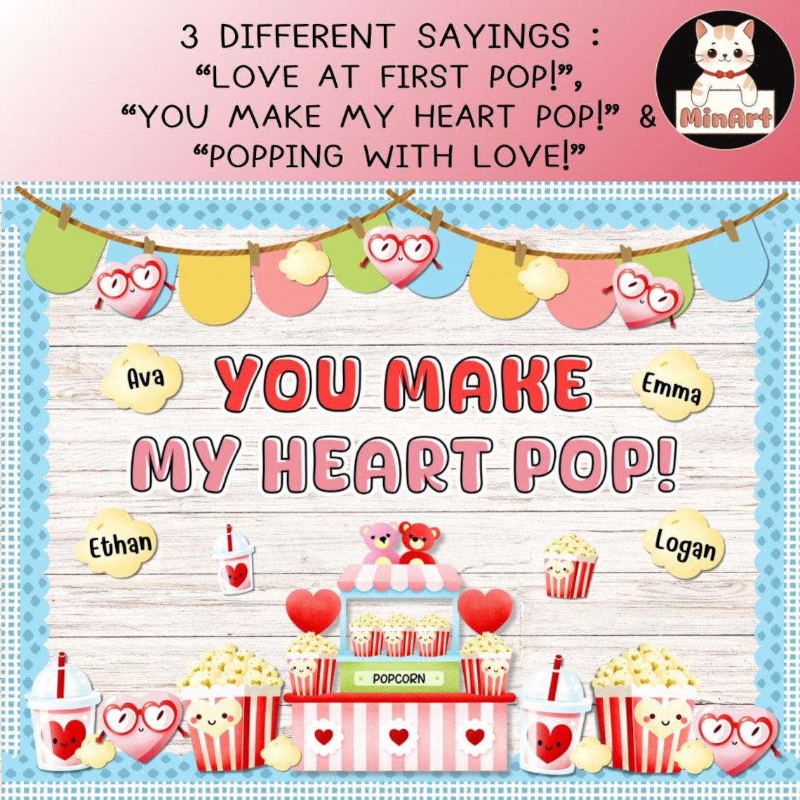 Valentine’s Day Bulletin Board Kit, Valentine’s Day Door Decorations ...