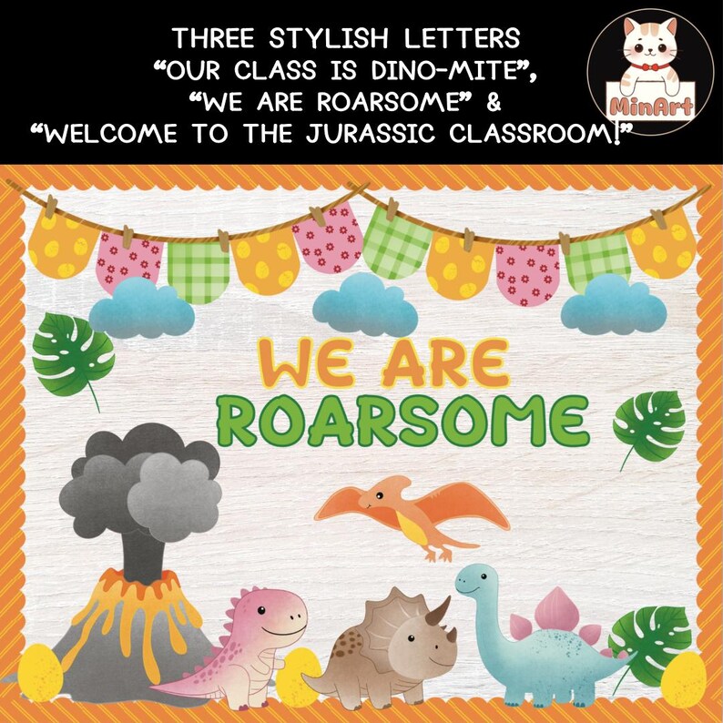 Back to School Bulletin Board Dinomite Jurassic Theme Door Decorations ...
