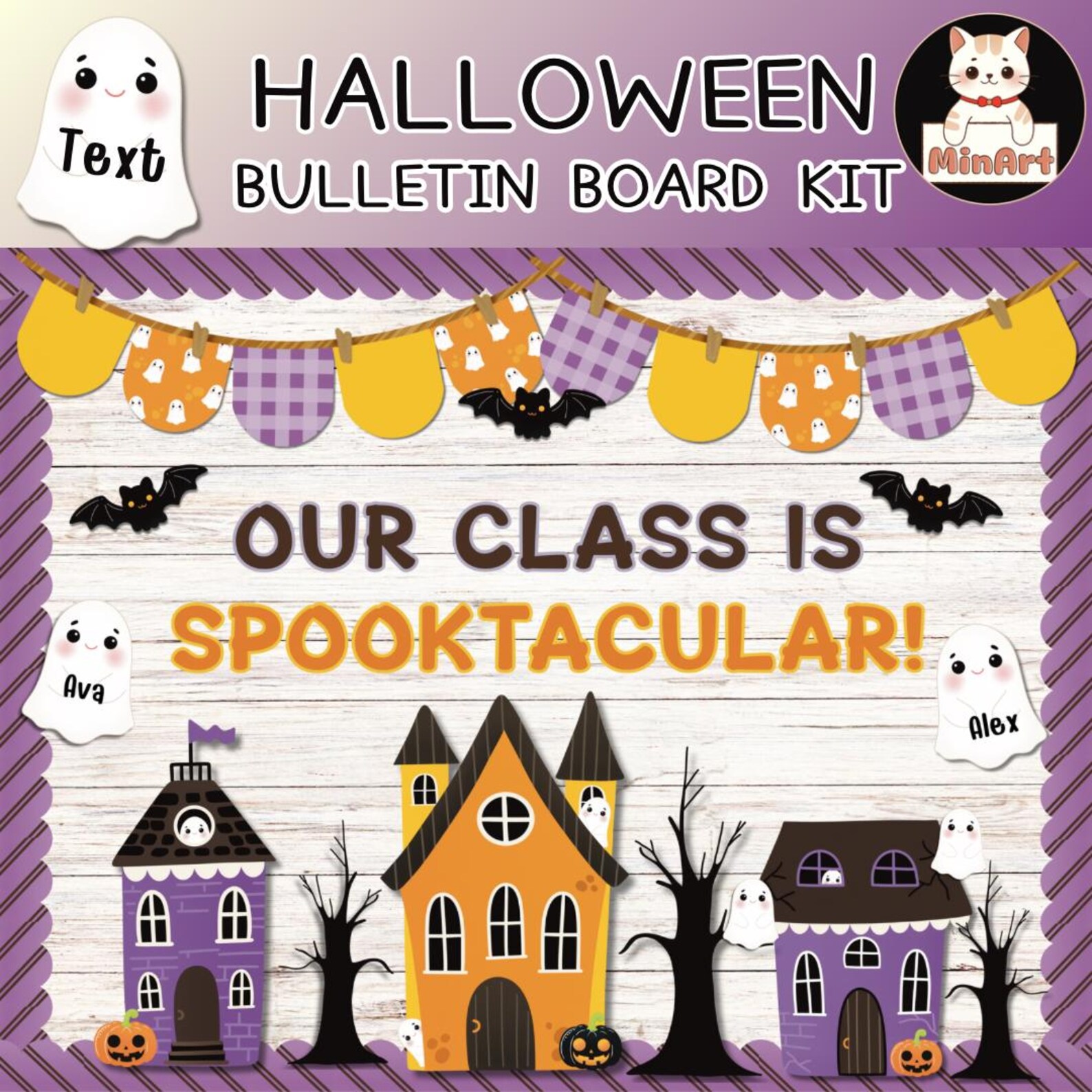 Halloween Bulletin Board Kit, Haunted House - Halloween Classroom ...