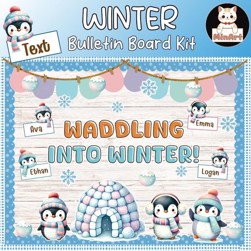 Winter Bulletin Board Kit - Etsy