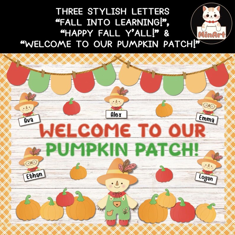 Fall Bulletin Board Kit, Fall Scarecrow Classroom Door Decorations ...