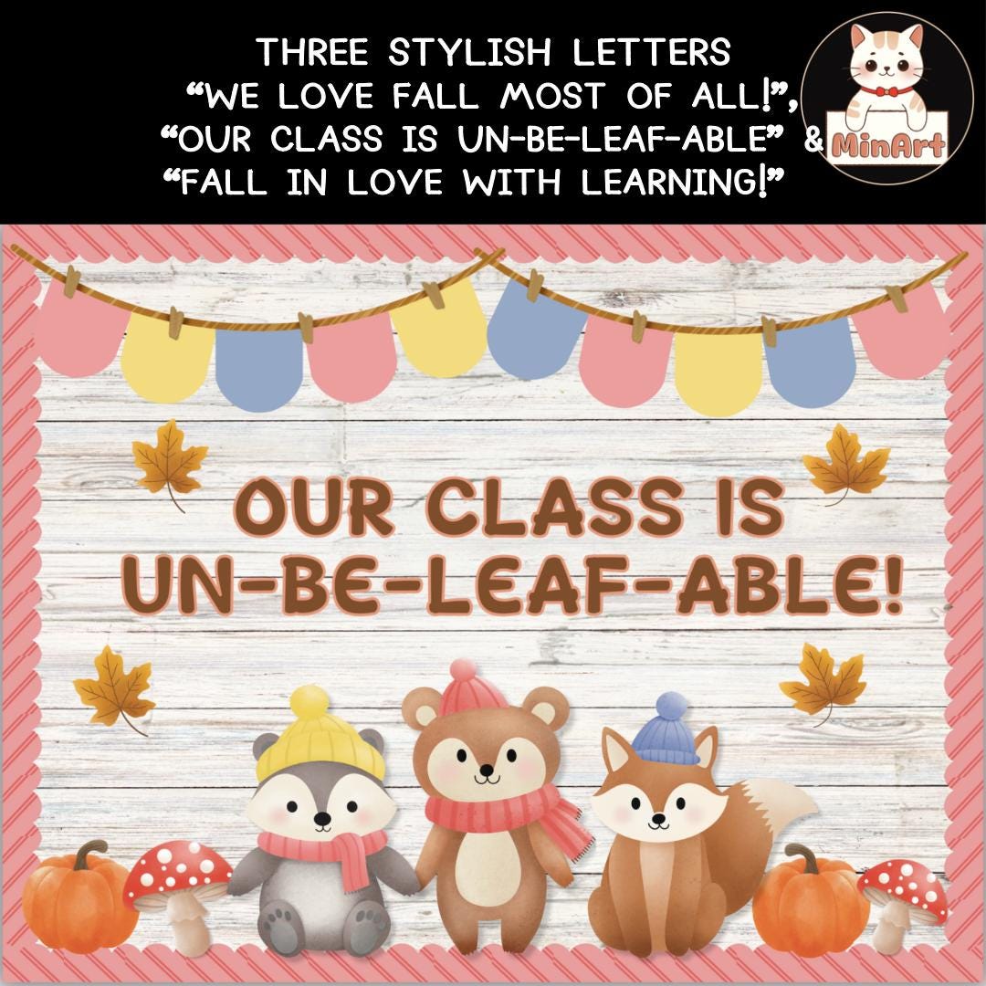 Fall Animals - Fall Bulletin Board Kit, September & October Autumn Door ...