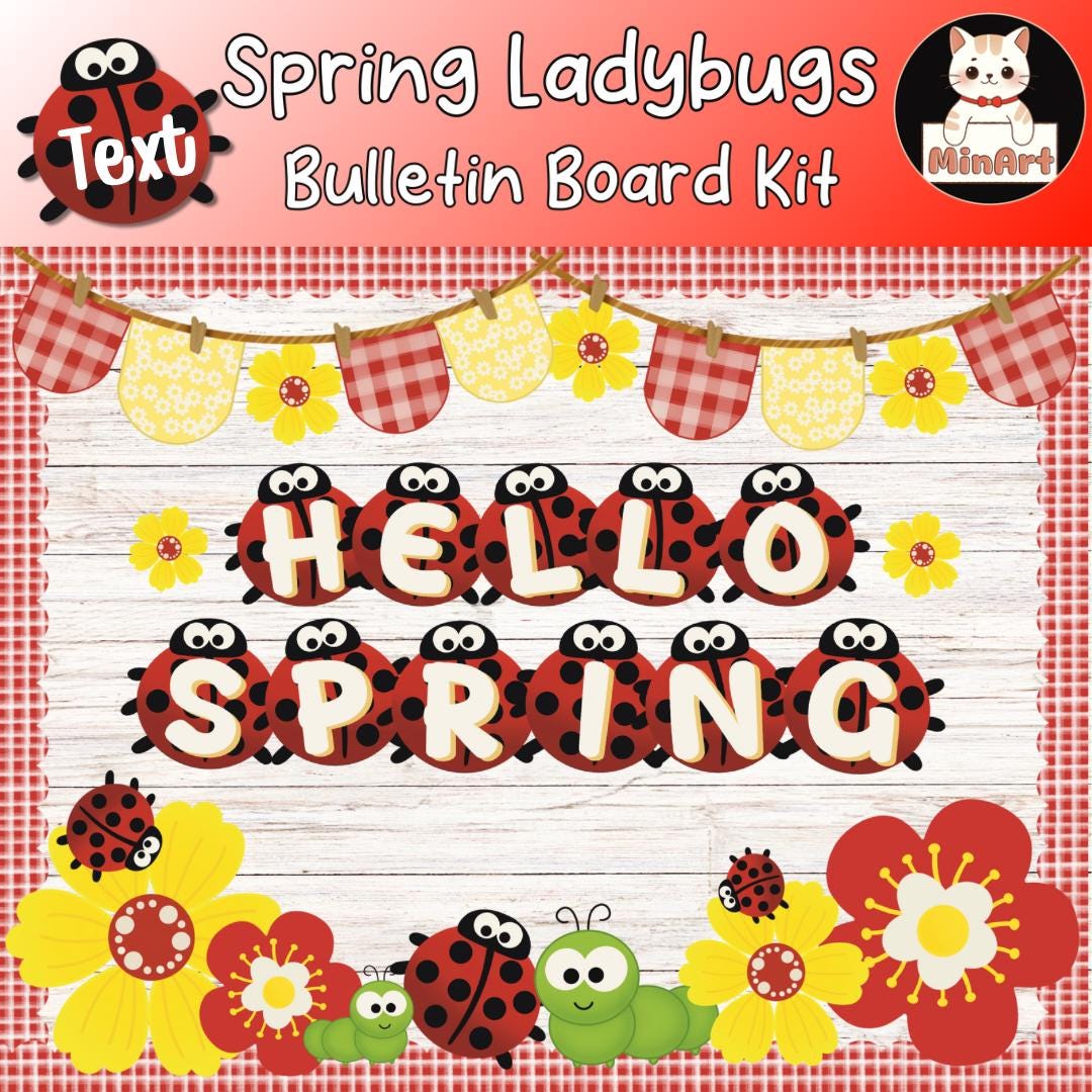 Spring Bulletin Board , Spring Ladybugs Bulletin Board Kit, Spring Door ...