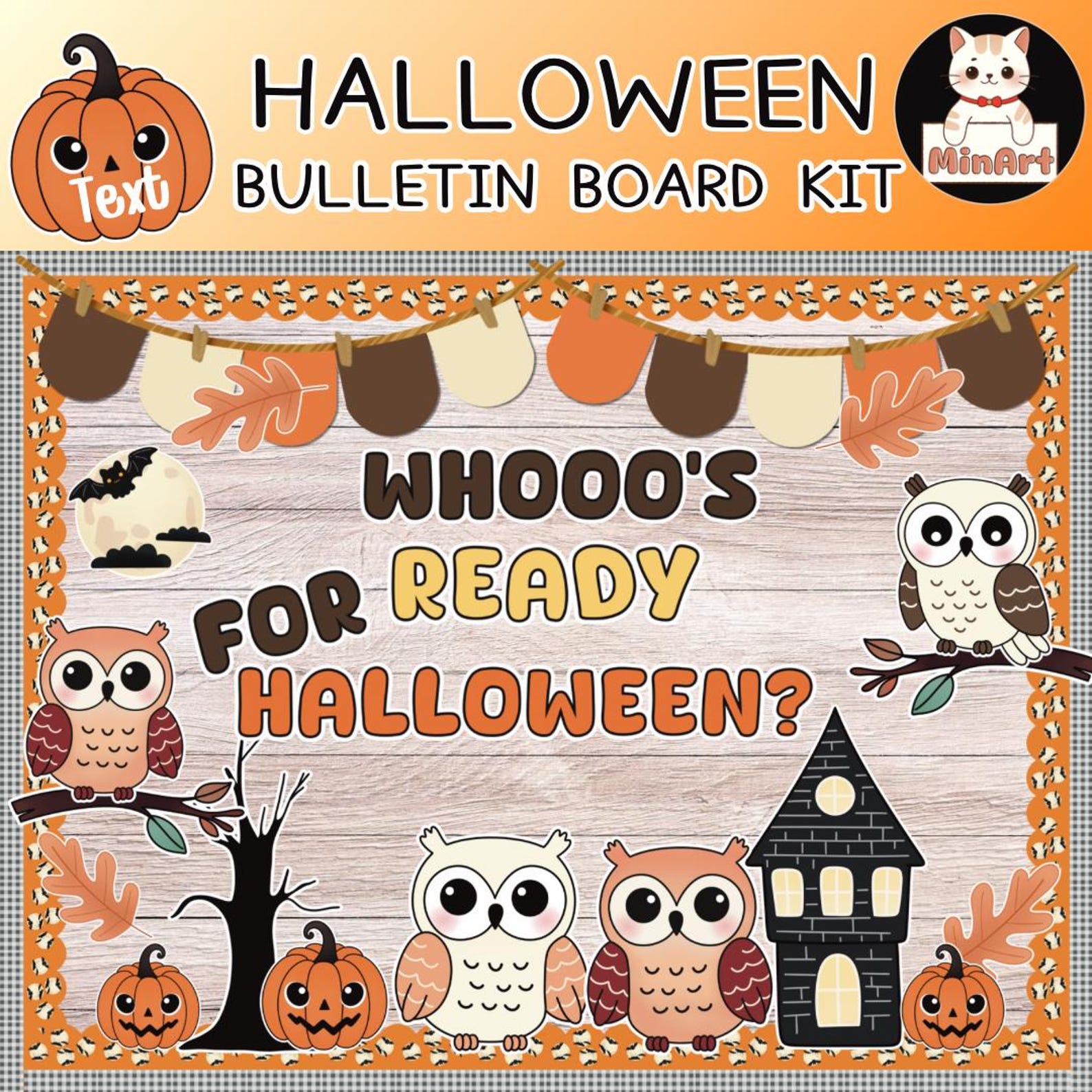 Halloween Bulletin Board Kit, Owls Halloween - Fall Classroom ...