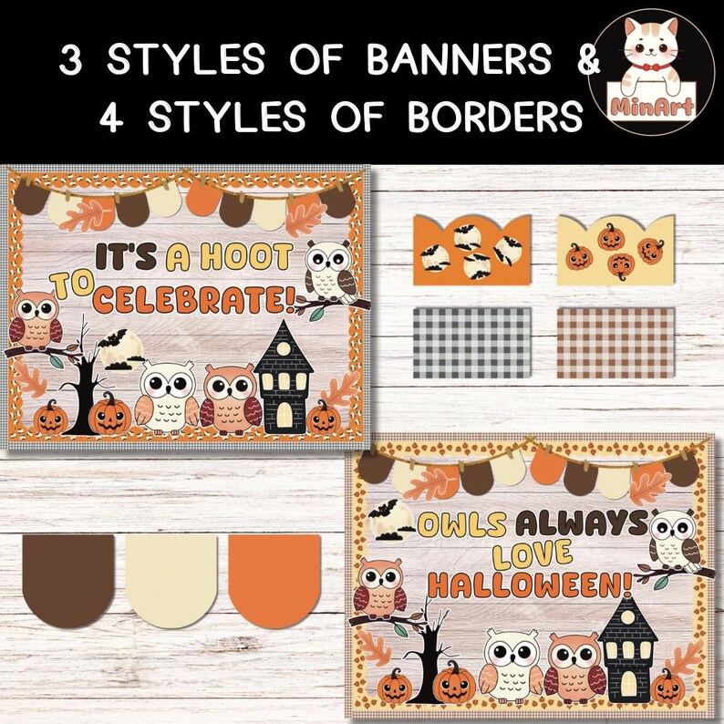 Halloween Bulletin Board Kit, Owls Halloween - Fall Classroom ...