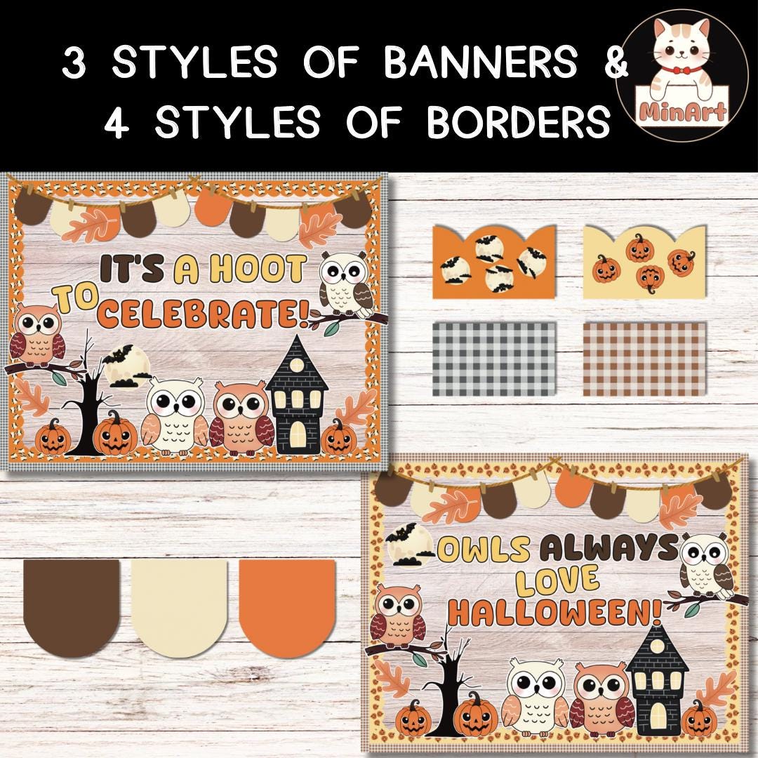 Halloween Bulletin Board Kit, Owls Halloween - Fall Classroom ...
