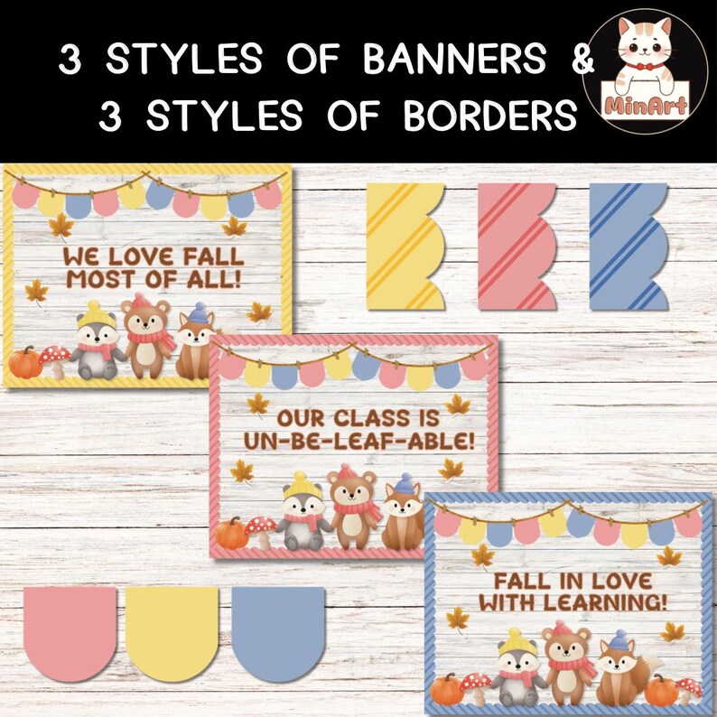 Fall Animals - Fall Bulletin Board Kit, September & October Autumn Door ...