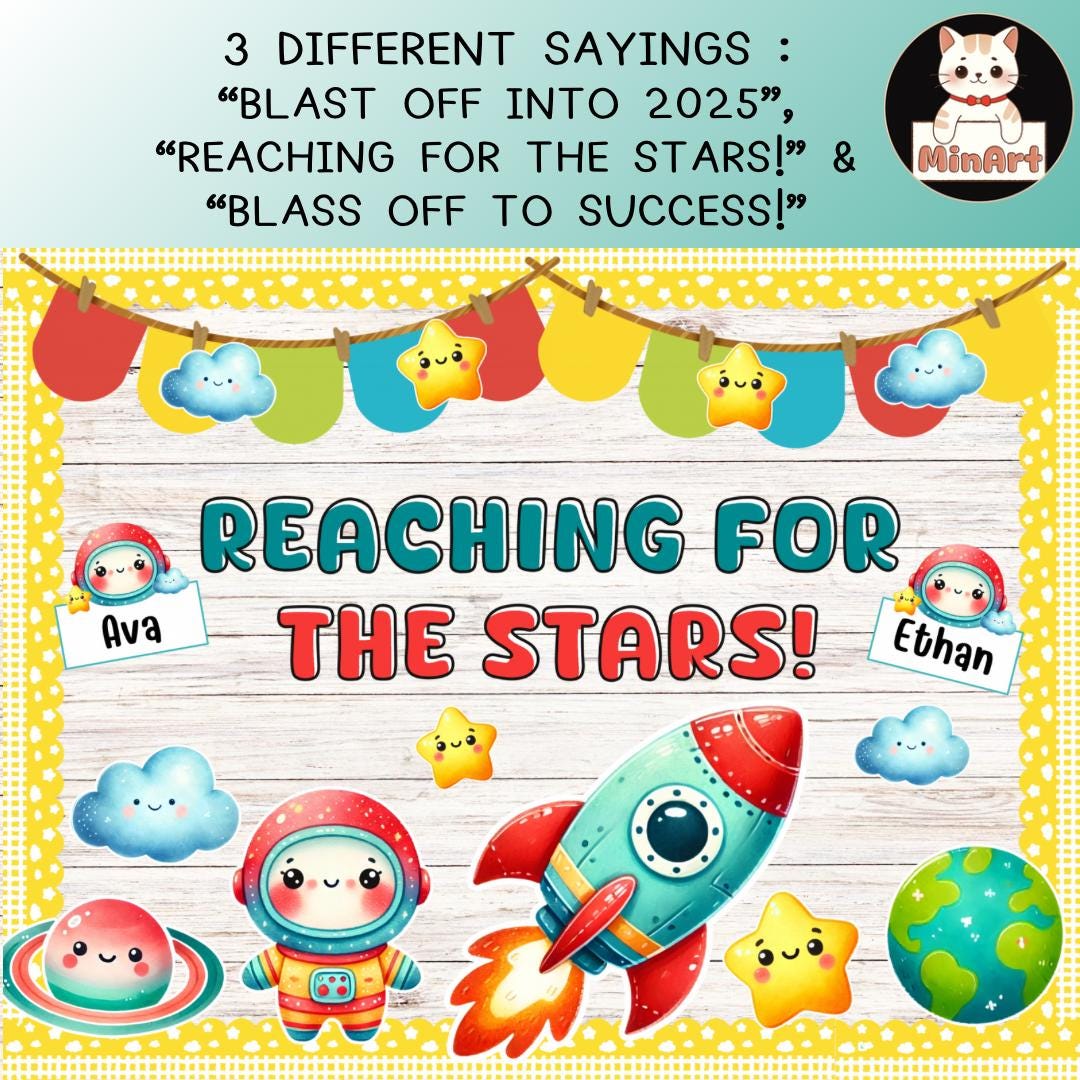 New Year Bulletin Board Kit, New Year 2025 Door Decorations, New Year ...