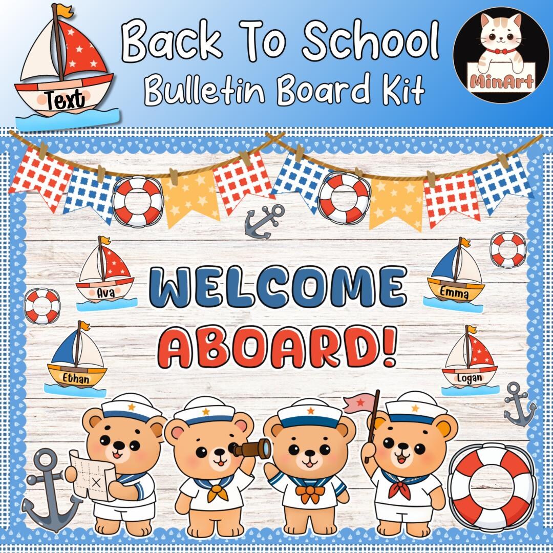 Back to School Bulletin Board Kit, Back to School Classroom Decorations ...