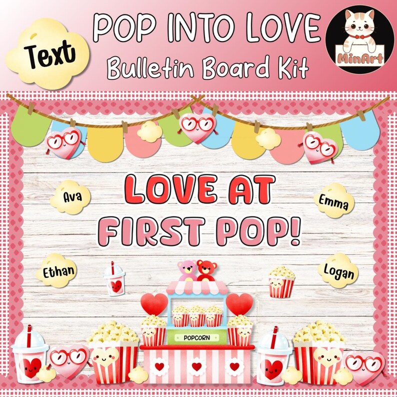 Valentine’s Day Bulletin Board Kit, Valentine’s Day Door Decorations ...