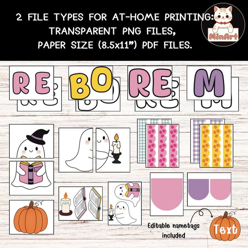 Halloween Bulletin Board Kit, Halloween Editable Door Decorations ...