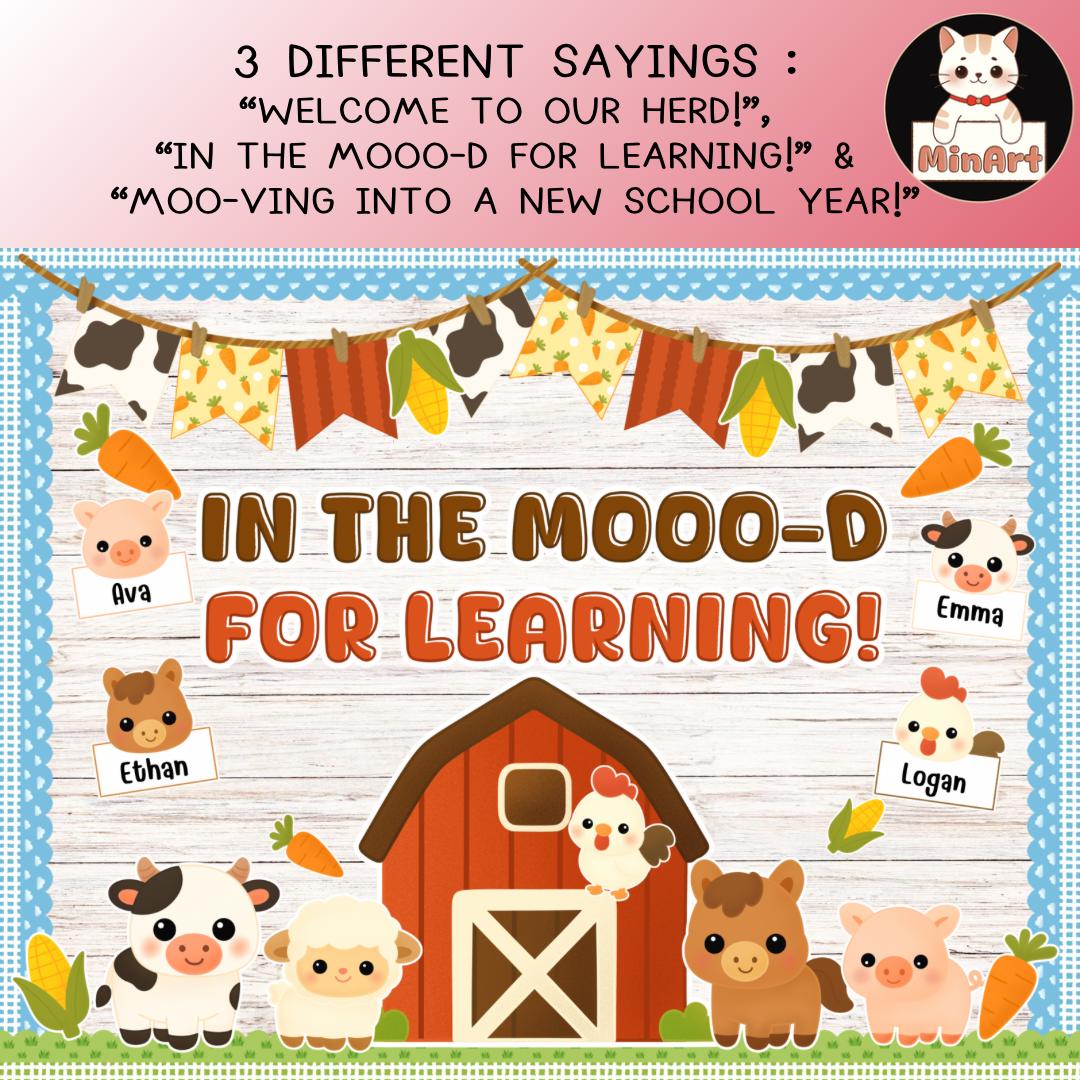 Farm Animals Bulletin Board Kit: Back to School Classroom Decor ...