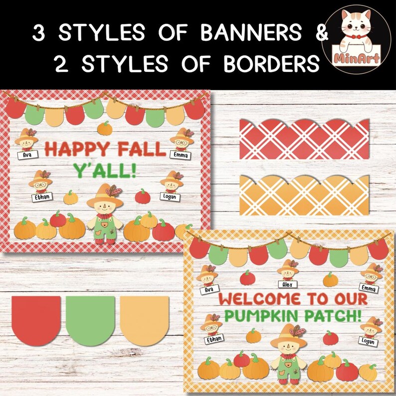 Fall Bulletin Board Kit, Fall Scarecrow Classroom Door Decorations ...