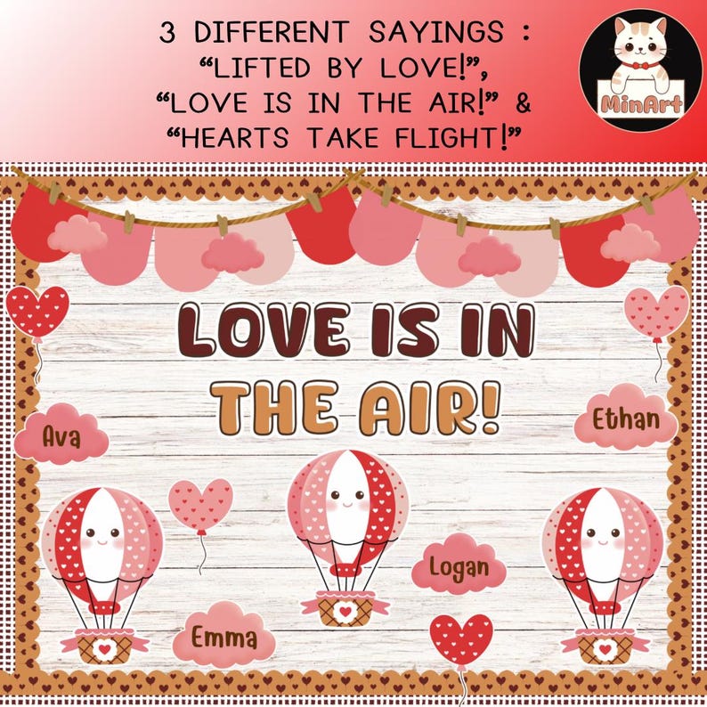 Valentines Day Bulletin Board Kit, Valentines Day Door Decorations Love ...