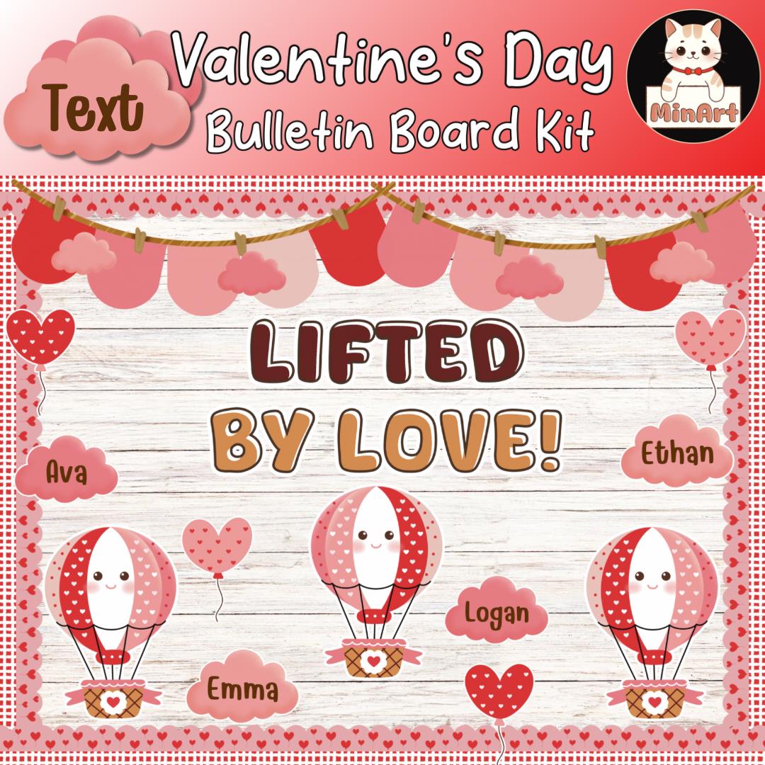 Valentines Day Bulletin Board Kit, Valentines Day Door Decorations Love ...