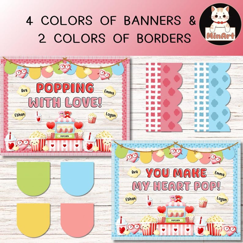 Valentine’s Day Bulletin Board Kit, Valentine’s Day Door Decorations ...