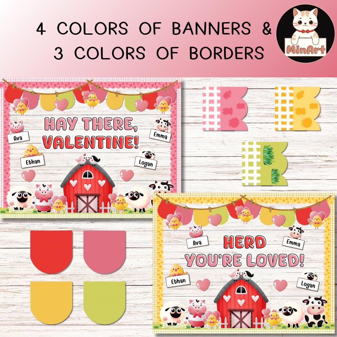 Valentines Day Bulletin Board Kit, Valentines Day Door Decorations ...