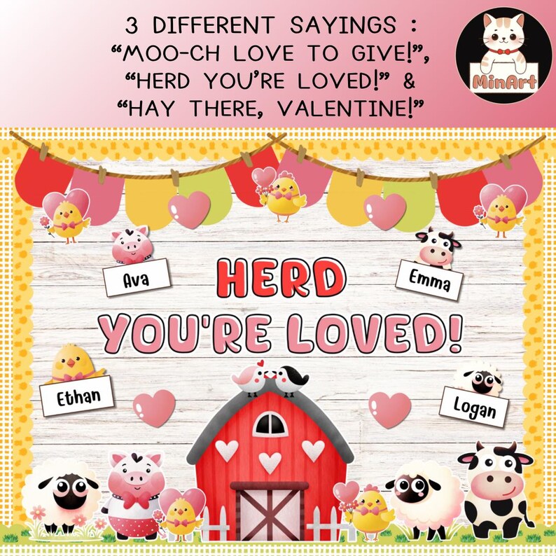 Valentines Day Bulletin Board Kit, Valentines Day Door Decorations ...