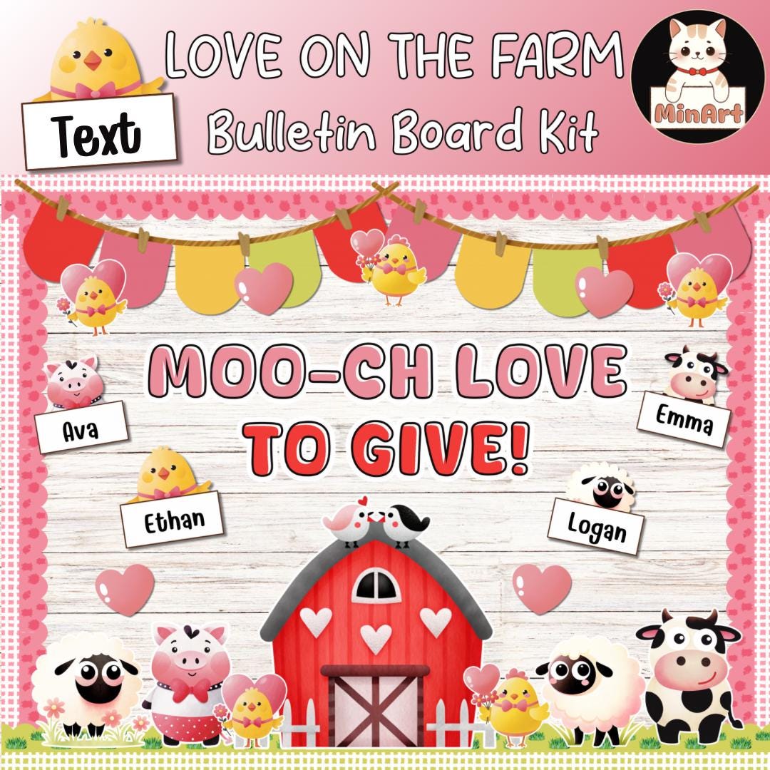 Valentines Day Bulletin Board Kit, Valentines Day Door Decorations ...