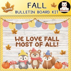 Fall Animals - Fall Bulletin Board Kit, September & October Autumn Door ...