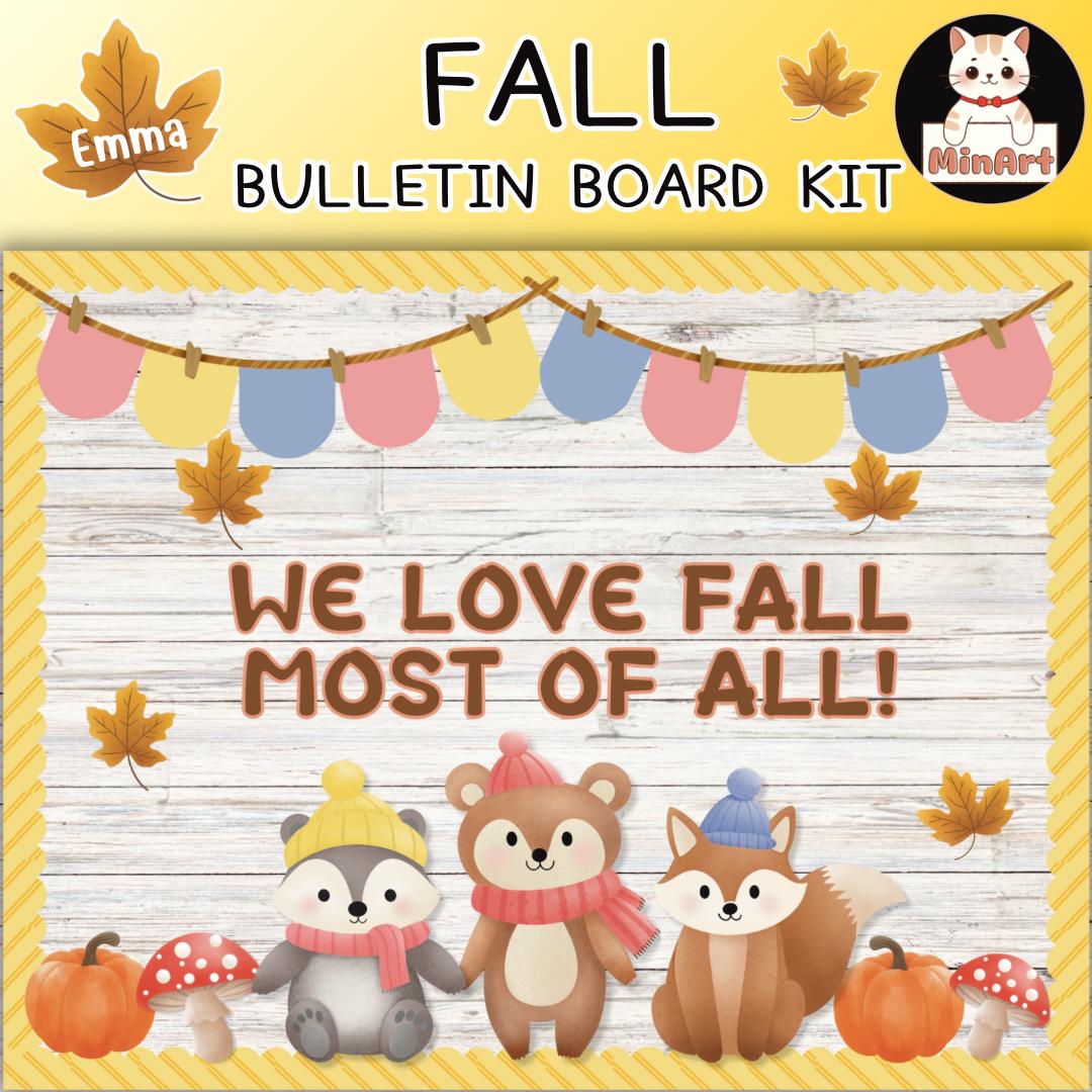 Fall Animals - Fall Bulletin Board Kit, September & October Autumn Door ...