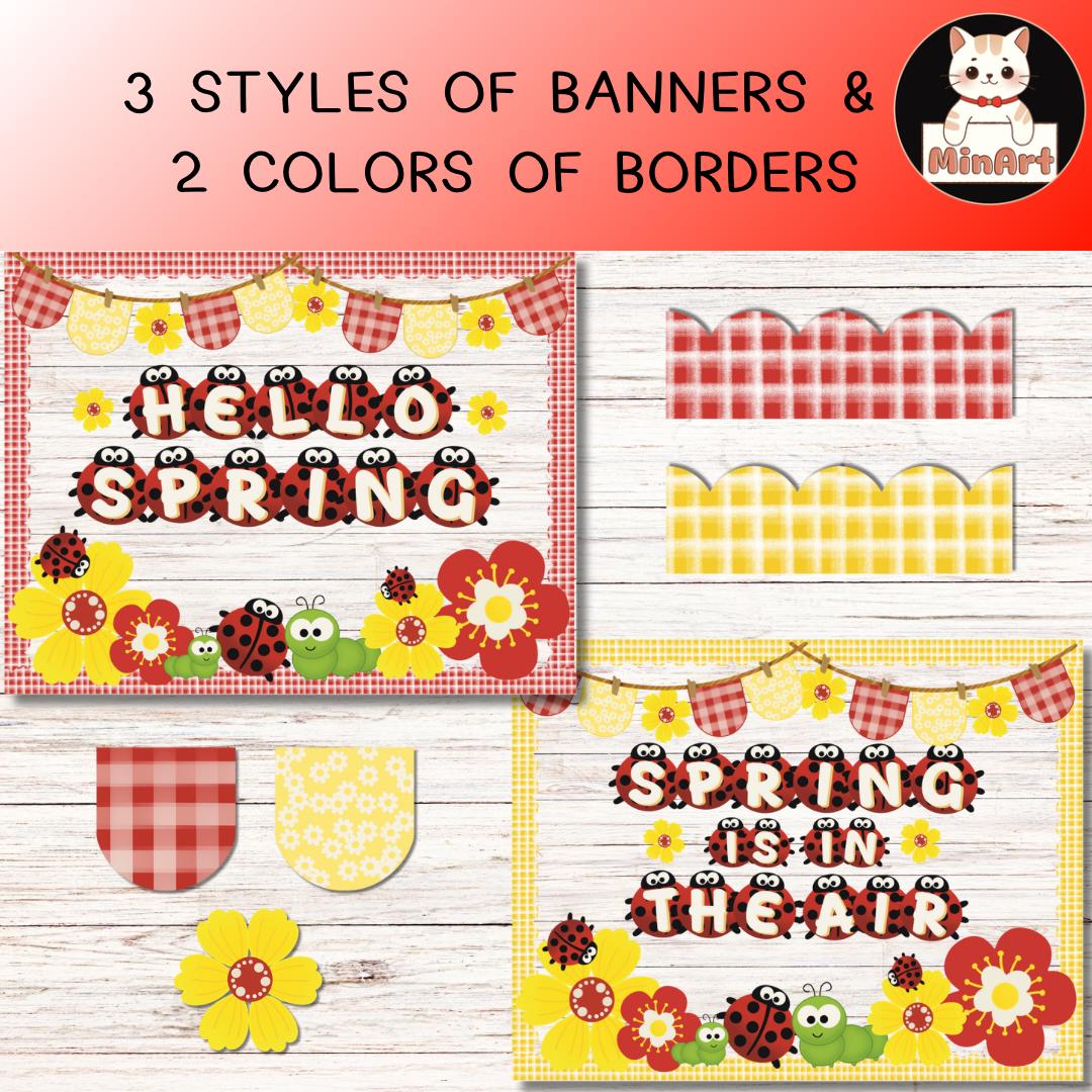 Spring Bulletin Board , Spring Ladybugs Bulletin Board Kit, Spring Door ...