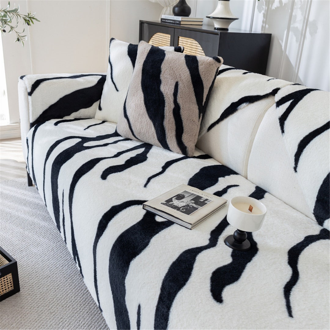 Luxurious Animal Pattern Plush Sofa Cushion,anti-slip Sofa Protector ...