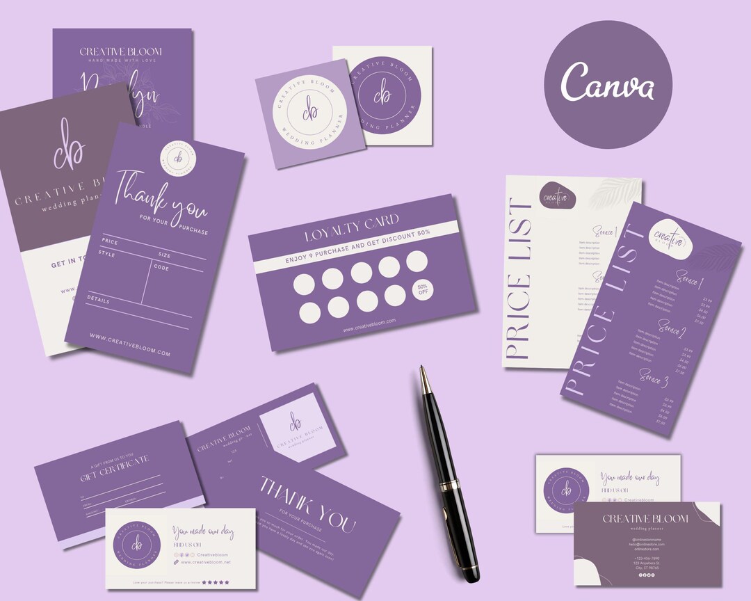 Branding Kit Branding Bundle Brandd Branding Package Purple Branding ...