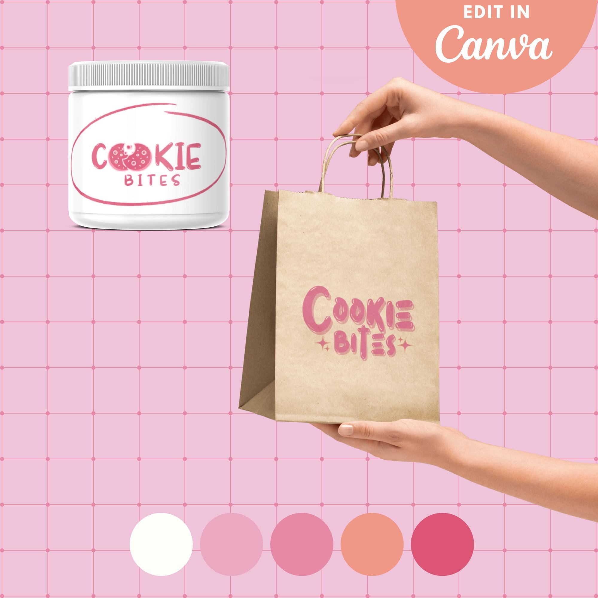 Editable Cookie Logo Template Cute Bakery Logo DIY Business Logo for ...