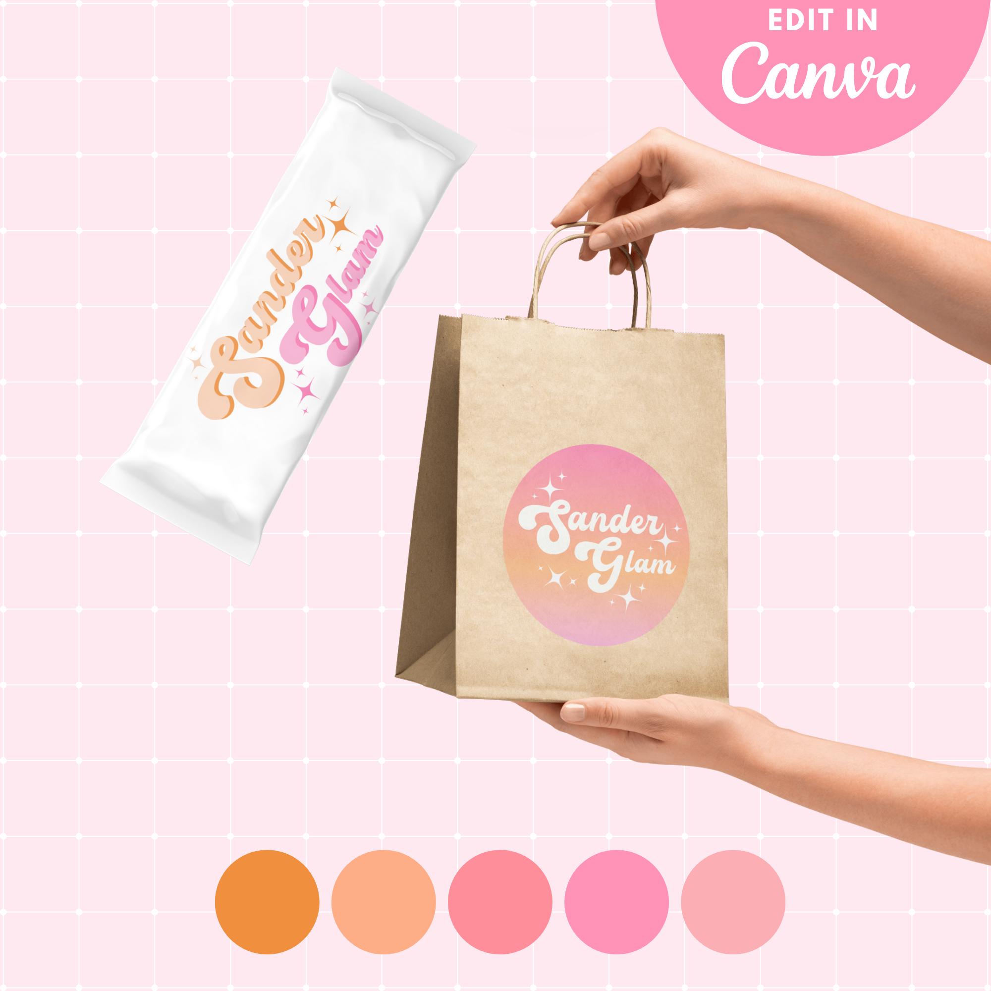 Feminine Logo Bundle: Editable Canva Template for Small Business - Etsy