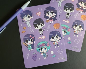 OMORI Stickers Omori, Kel, Hero, Mari, Aubrey, Basil - Etsy