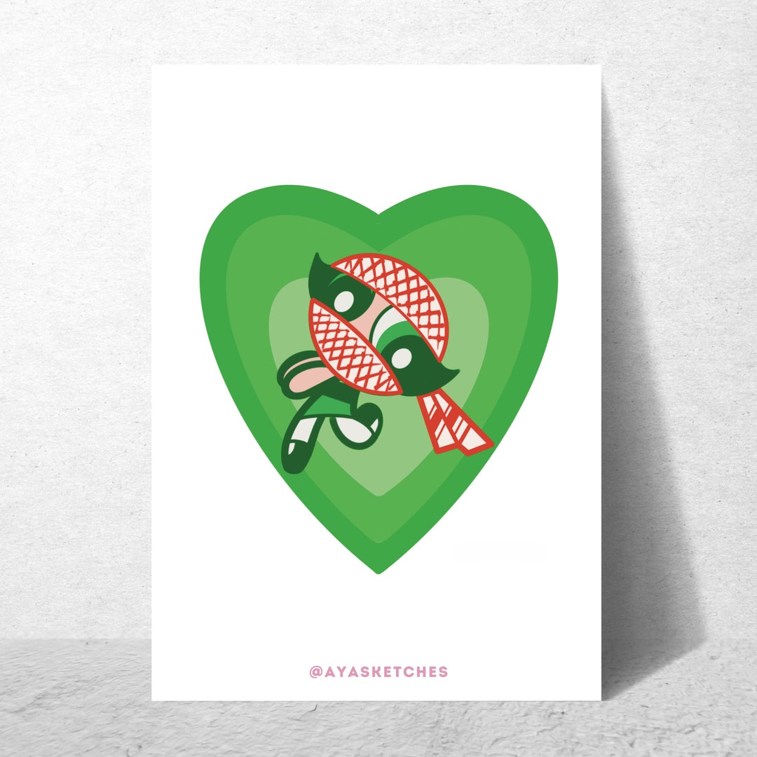Original Art Print - Powerpuff Girls, Green, Wall Art, Room Decor, Fan ...