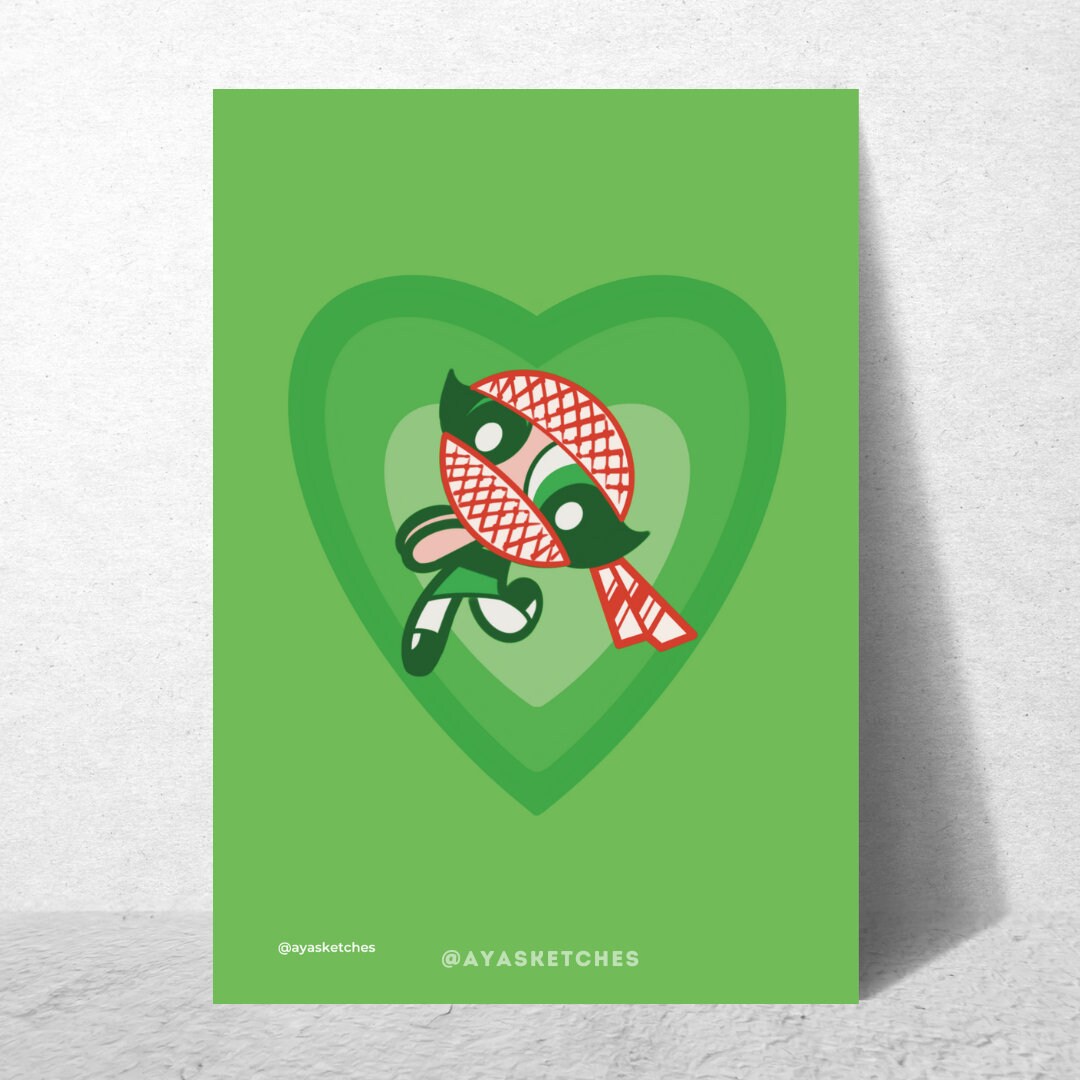 Original Art Print - Powerpuff Girls, Green, Wall Art, Room Decor, Fan ...