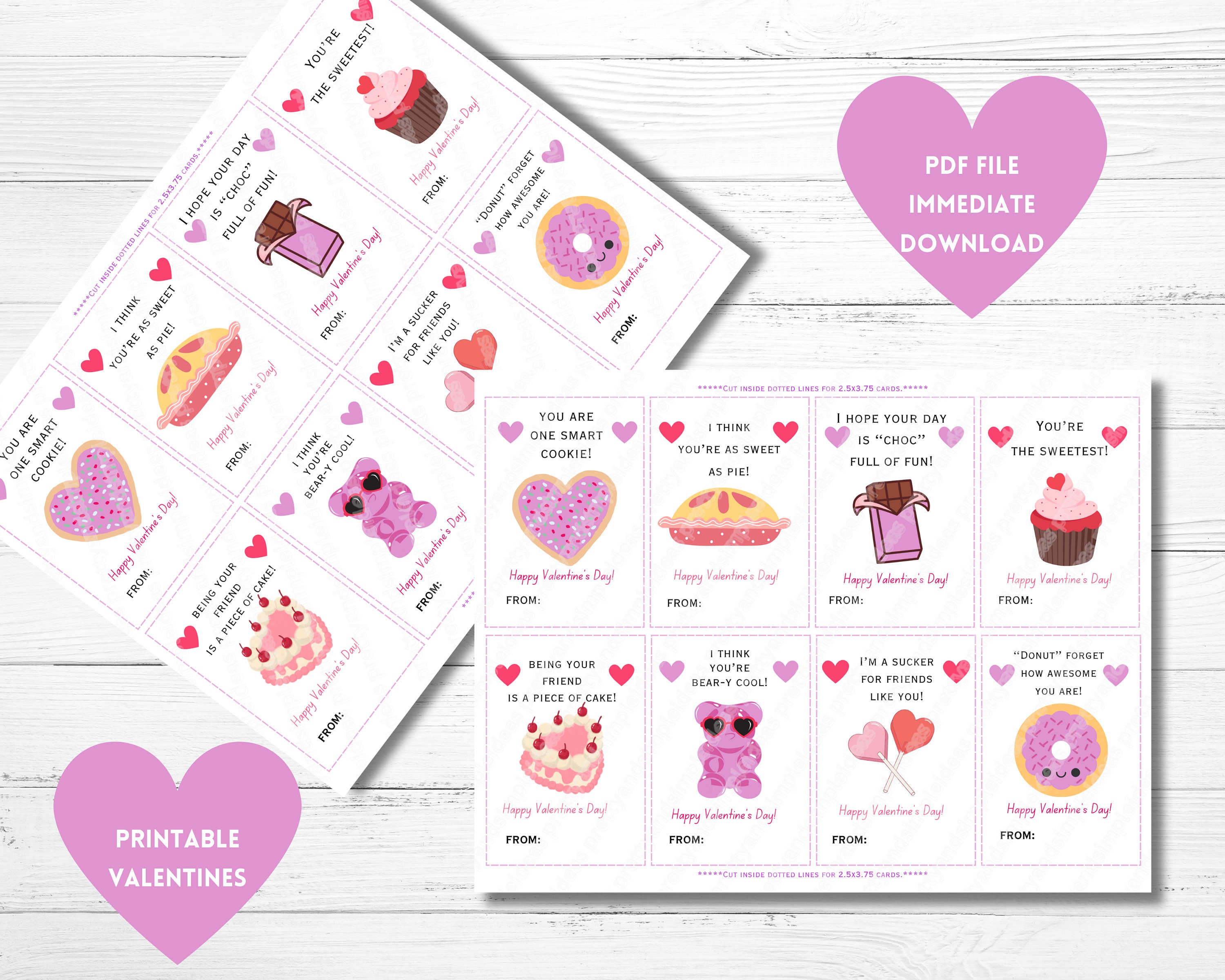 Candy Pun Valentines, Printable Valentines, Class Valentines, Food ...