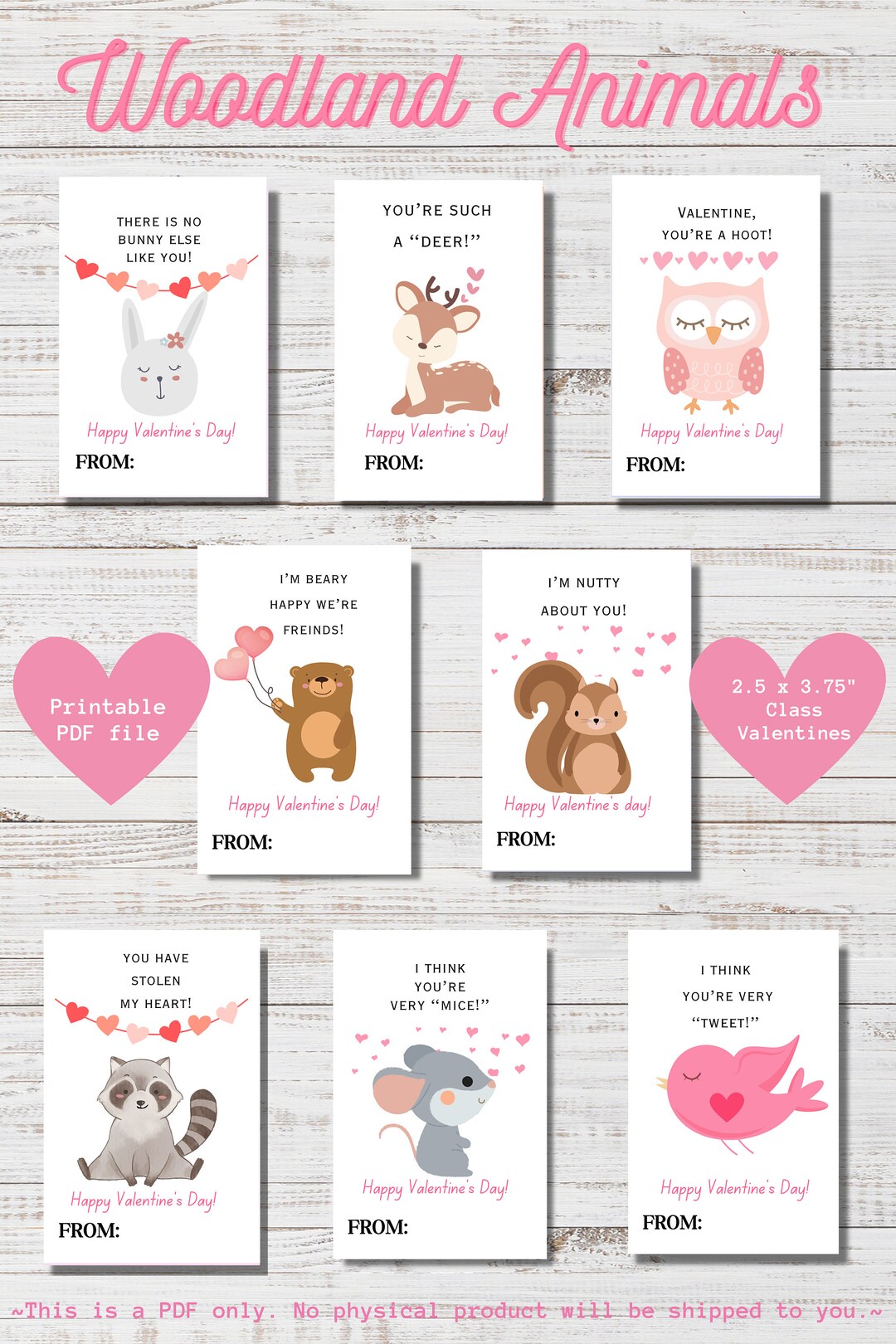Woodland Animals, Animal Valentines, Nature Valentine's, Animal Cards ...