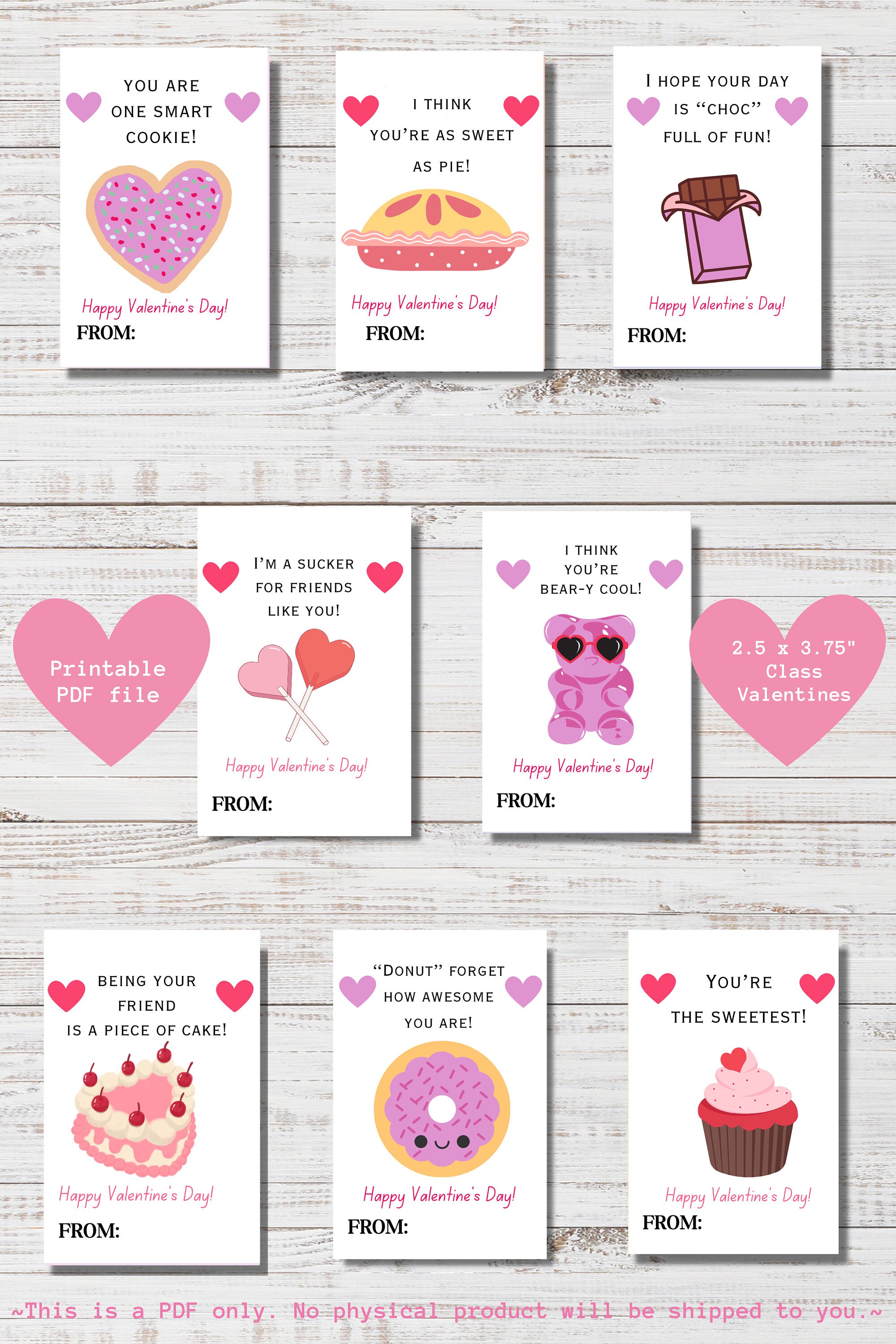 Candy Pun Valentines, Printable Valentines, Class Valentines, Food ...