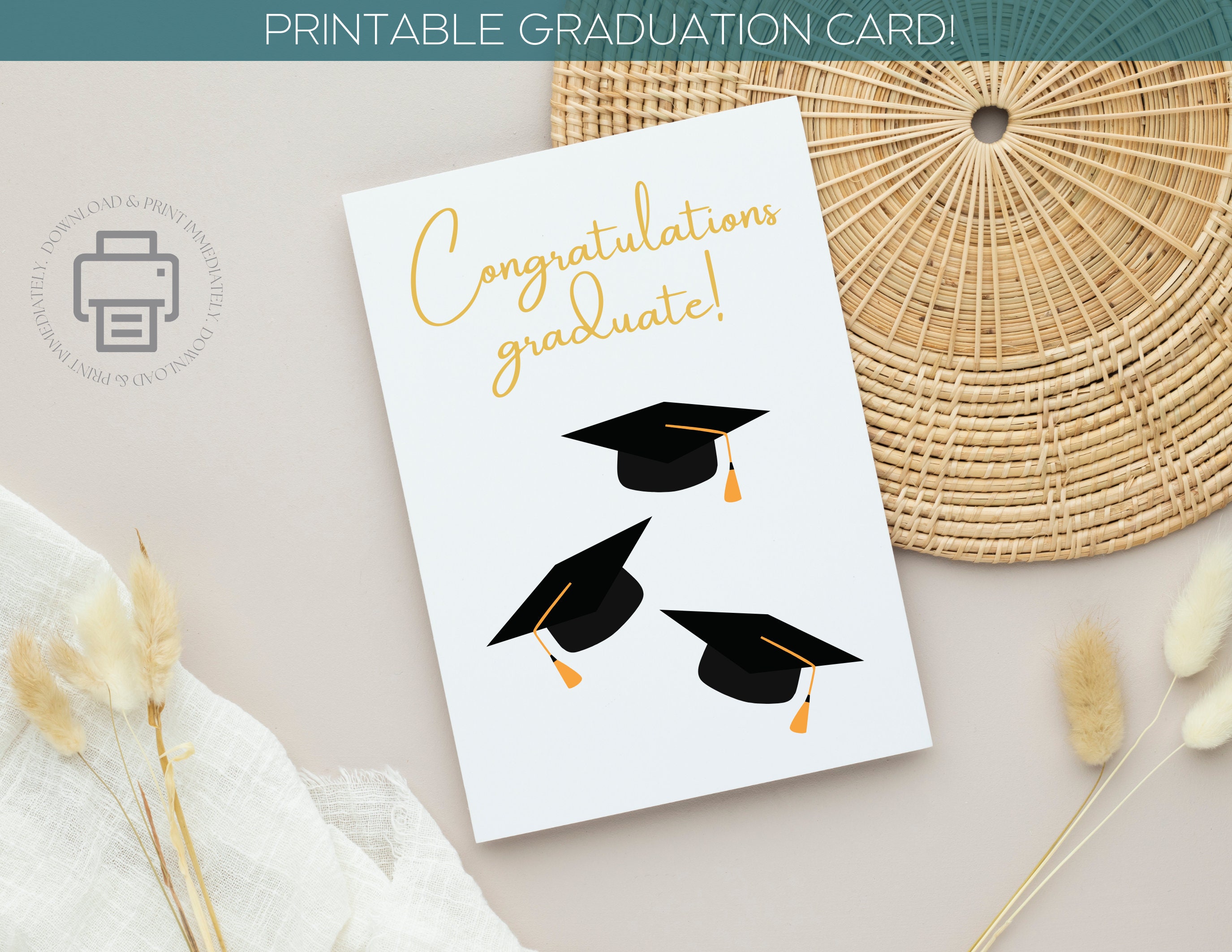 Graduation Card, Printable 5x7 Card - Etsy