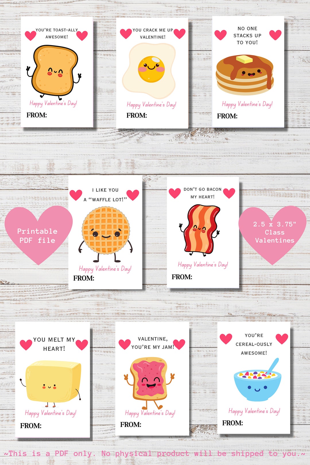 Breakfast Foods Valentine's, Food Valentine's, Silly Valentine's, Funny ...